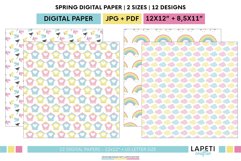 Scrapbook paper packs with spring and summer patterns