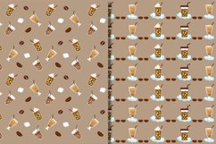 Iced coffee patterns bundle - 10 coffee digital papers