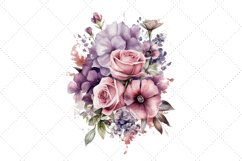 Cute Watercolor Floral Bouquet Clipart