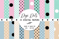 Pastel Digital Dots Printable Papers - Set of 24 JPG Files
