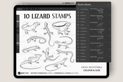10 Lizard Procreate Brush Stamps. Iguana Basilisk Tattoo