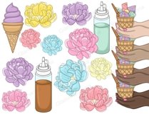 Ice Cream CLIPART Summer Tropical Dessert Candy PNG Files (1354864 ...