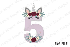 5th Birthday Girl Unicorn Number Clipart (6553218)