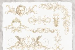 Watercolor vintage ornament clip art, fretwork clipart