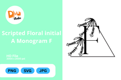 Scripted Floral Initial Monogram (6089831)