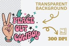 Peace Out Cowboy PNG | Retro Western PNG | Cowgirl Boho