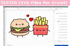 Best Food Friends SVG, Hamburger and French Fries 3cut