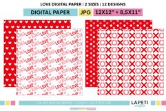 Valentines day scrapbook paper packs | 12x12 red background (423085 ...