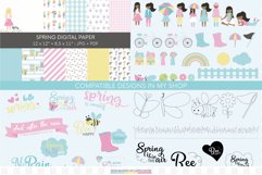 Spring scrapbook paper packs | 12 papers in 12x12 & Letter