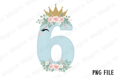 6th Birthday Girl Unicorn Number Clipart