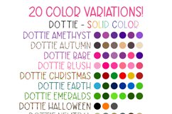 Dottie Color OTF SVG Font Family in 20 Color (232868)