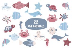 Ocean life and creatures clipart set, under the sea clipart (269265 ...