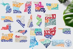 50 States Nickname Cut Files | America States Word Art