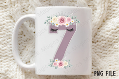 7th Birthday Girl Unicorn Number Clipart