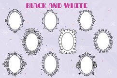 Oval Doodle Frames | Hand Drawn Round Border, Wreath