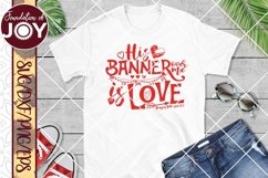 His Banner over me is love svg, Bible verse, Christian svg