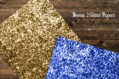 16 Luxury Gold Royal Blue Glitter Plaid Tartan Digital Paper