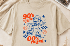 90s Made 00s Raised SVG, Retro Frog Roller Skating PNG