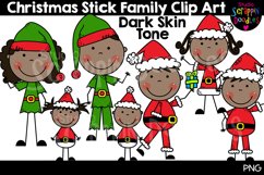 Christmas Stick Family Clip Art - Various Hair & (370574)