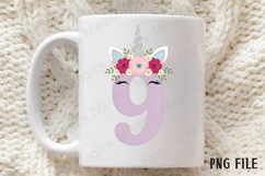 9th Birthday Girl Unicorn Number Clipart (6553252)