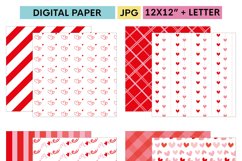 Valentines day scrapbook paper packs | 12x12 red background (423085 ...