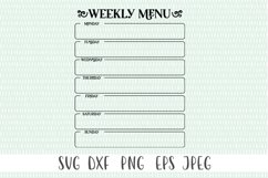 Free SVGs download - Weekly Menu Planner SVG, Weekly Menu Printable ...