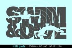 Swim & Dive Silhouette Graphic Cut File DXF PNG JPG SVG EPS