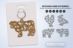Geometric Farm Animal Keychain Laser Cut SVG (6464096)