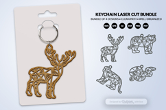 Geometric Jungle Animal Keychain Laser Cut SVG (6464117)
