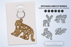 Geometric Jungle Animal Keychain Laser Cut SVG (6464117)