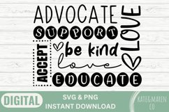 Advocate SVG | Support And Love SVG | Be Kind SVG