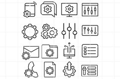 Installation isons. customization vector set. Setup symbol.