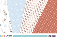 Nautical Digital Scrapbooking paper pack | 12x12 + Letter