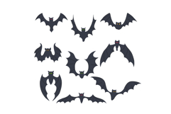 bat halloween set cartoon (6557387)