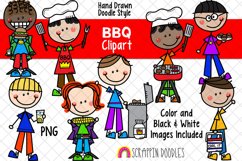Backyard BBQ ClipArt -Doodle Boys Barbecue Clipart - Picnic