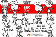 Backyard BBQ ClipArt -Doodle Boys Barbecue Clipart - Picnic