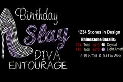 Birthday Rhinestone SVG Template - Slay Diva Entourage