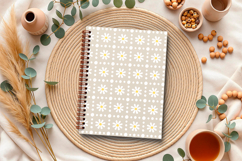 Beige daisy seamless pattern png Daisy digital paper floral