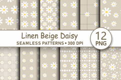 Beige daisy seamless pattern png Daisy digital paper floral