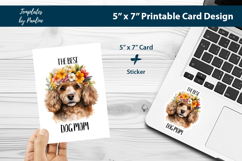 Best Dog Mom Printable Card, Poodle Best Dog Mom Sticker