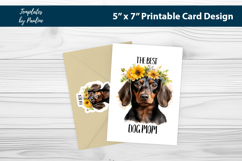 Best Dog Mom Printable Card, Dachshund Best Dog Mom Sticker