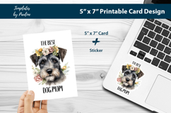 Best Dog Mom Printable Card, Schnauzer Best Dog Mom Sticker