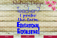 Educational Rockstar SVG DXF PNG Digital Cut Files