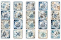 Vintage Bue Ice Shabby Christmas | Digital Paper JPG 12"x12