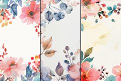 Boho Flower Digital Paper Bundle