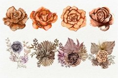 Boho Flowers Watercolor Clipart Elements Bundle