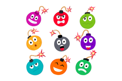 bomb character set cartoon