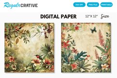 Botanical Gardens Digital Paper, Botanical Gardens Pattern