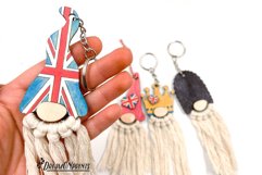 British Gnomes Laser Cut Designs - Macrame Keychain