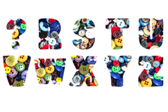 Buttons Sewing Craft Font Letters Alphabet ABC JPG PNG